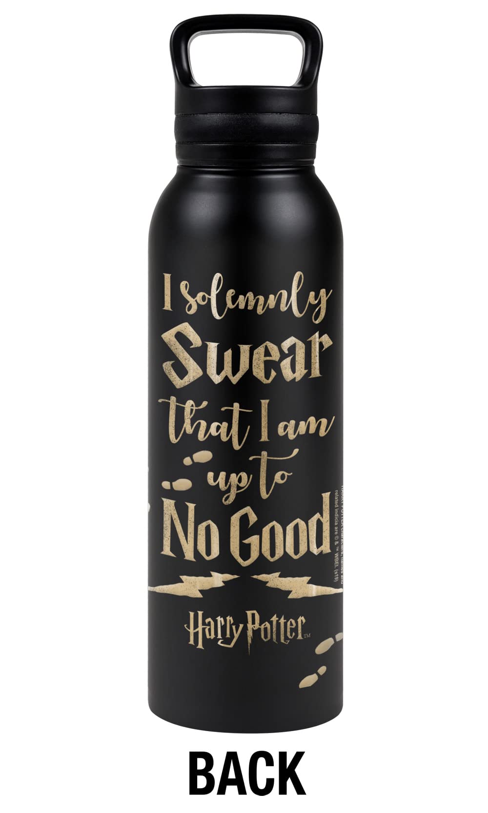 Harry Potter OFFICIAL No Good 24 oz Insulated Canteen Water Bottle, Leak Resistant, Vacuum Insulated Stainless Steel with Loop Cap