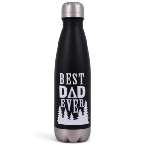 elanze designs best dad ever black 17 ounce stainless steel sports water bottle