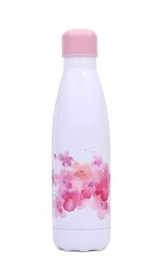 insulated water bottle thermos flask stainless steel outdoor sports coke bottle cherry blossoms thermos mug travel thermo cup travel water bottle (color : pink-white, size : 500ml)