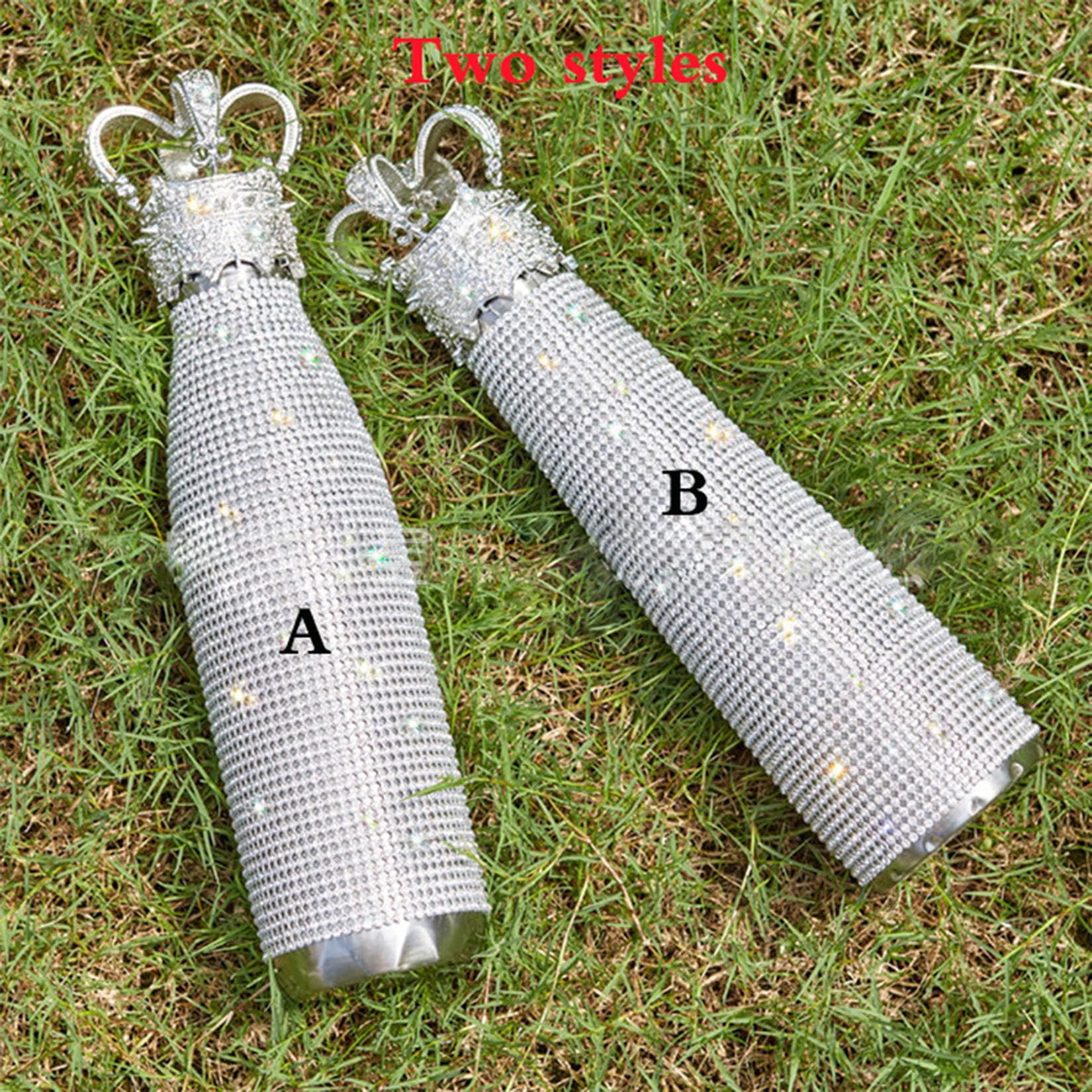 Thermos Cup Travel Mug Bling Rhinestone Shinning Water Bottle Stainless Steel Diamond Flask Vacuum Bottle for Home Christmas Valentine's Day Birthday Gift,B