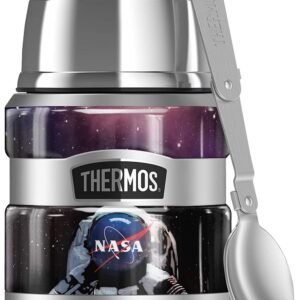 Nasa Nasa Logo Astronaut THERMOS STAINLESS KING Stainless Steel Food Jar with Folding Spoon, Vacuum insulated & Double Wall, 16oz