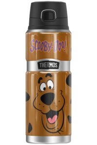 scooby-doo face thermos stainless king stainless steel drink bottle, vacuum insulated & double wall, 24oz