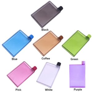 BURICL Creative A5 420ml Rectangle Water Bottle Outdoor Portable Flat Plastic Drinking Bottle Summer Cool Drinkware (purple)