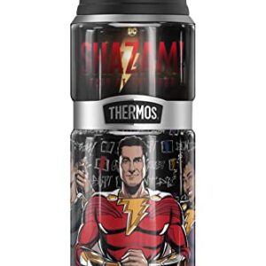 Shazam! Fury of the Gods OFFICIAL Illustrated Heroes THERMOS STAINLESS KING Stainless Steel Drink Bottle, Vacuum insulated & Double Wall, 24oz