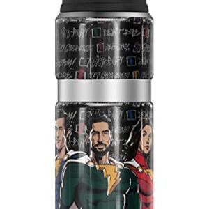 Shazam! Fury of the Gods OFFICIAL Illustrated Heroes THERMOS STAINLESS KING Stainless Steel Drink Bottle, Vacuum insulated & Double Wall, 24oz