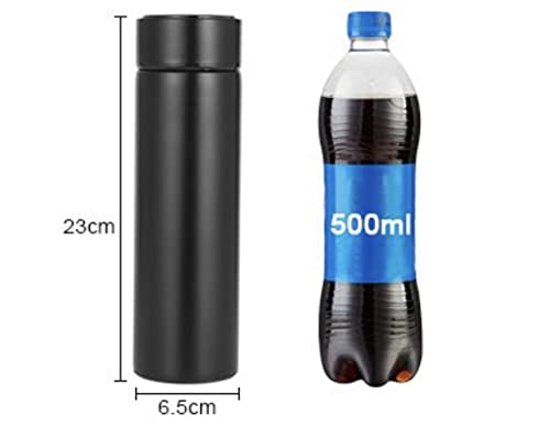 Thermo LED Temp Water bottle (Black) long lasting Temperature, Double Vacuum Insulated Water Bottle, Sport, Gym, Outdoor, Christmas gift, BPA Leak- Free, Keeps Liquid Hot or Cold