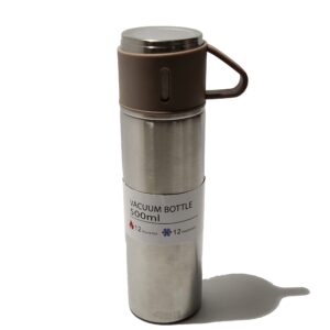 BT53 Stainless Steel 500 ML Vacuum Flask/Bottle/Thermos for Hot and Cold Drinks with Three Cups (Silver)