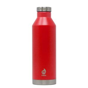 mizu v6 19 oz. insulated stainless steel water bottle | vacuum insulated narrow mouth with leak proof cap, stainless