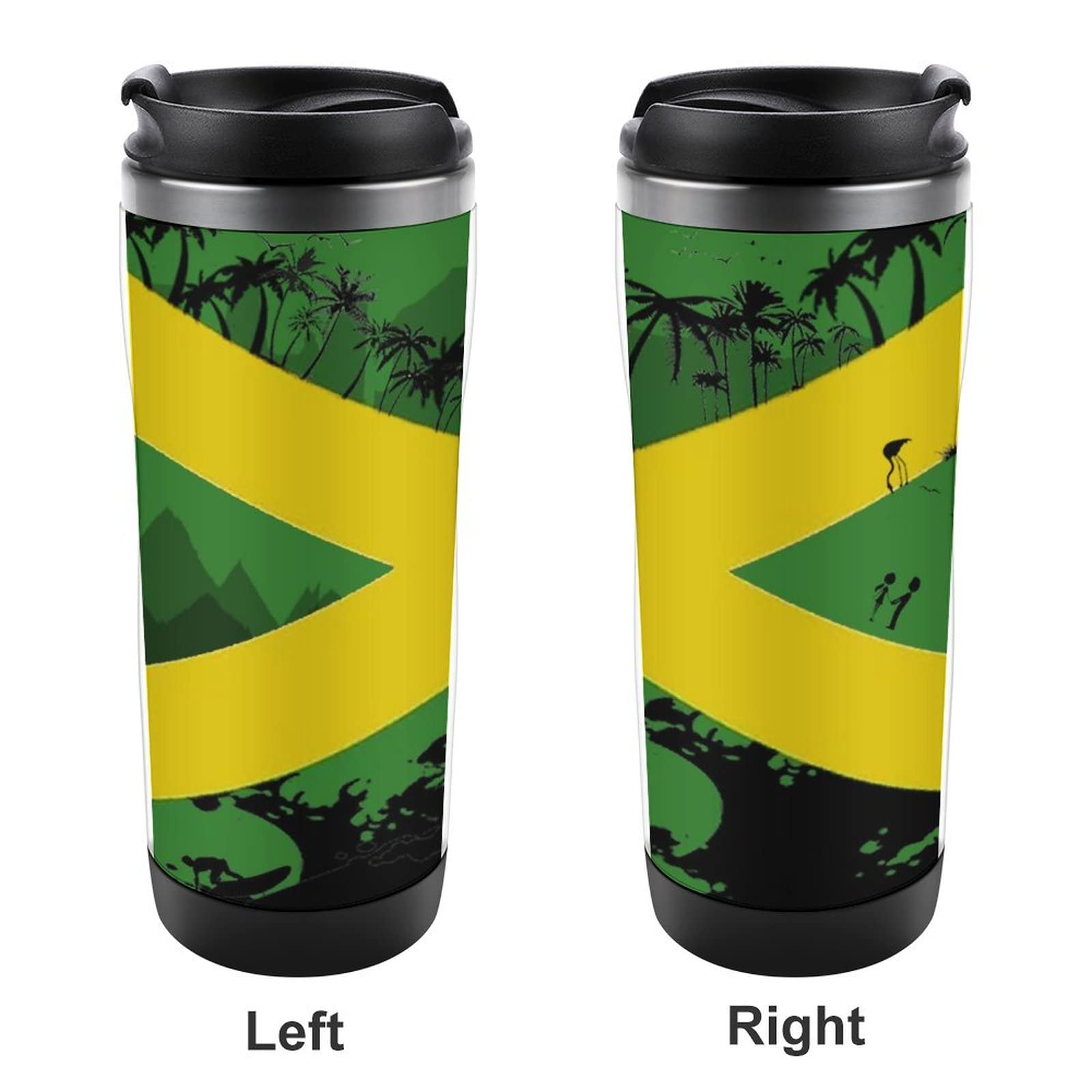 TAIZIYEAH Sports Water Bottle Jamaica Flag Travel Mug Double Wall Vacuum Insulated Stainless Steel Water Bottle for Travel Fitness Office