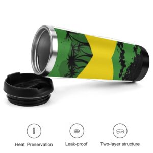 TAIZIYEAH Sports Water Bottle Jamaica Flag Travel Mug Double Wall Vacuum Insulated Stainless Steel Water Bottle for Travel Fitness Office