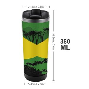 TAIZIYEAH Sports Water Bottle Jamaica Flag Travel Mug Double Wall Vacuum Insulated Stainless Steel Water Bottle for Travel Fitness Office