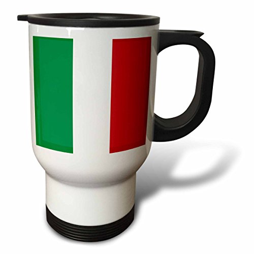 3dRose " Flag of Italy Square Italian Green White Red Vertical Stripes European Europe World Stainless Steel"Travel Souvenir Stainless Steel" Travel Mug, 14 oz, Multicolor