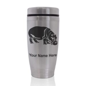 skunkwerkz commuter travel mug, hippopotamus, personalized engraving included