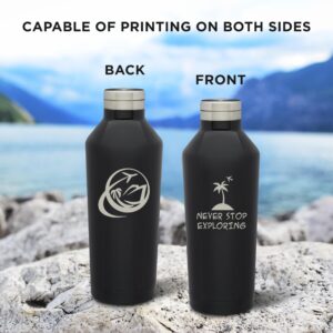 DISCOUNT PROMOS Custom Stainless Steel Water Bottles 17 oz. Set of 6, Personalized Bulk Pack - Double Wall, Perfect for Coffee, Soda, Other Hot & Cold Beverages - Black