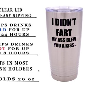 Rogue River Tactical Funny Blew You a Kiss Large 20 Ounce Travel Tumbler Mug Cup w/Lid Vacuum Insulated Hot or Cold Sarcastic Work