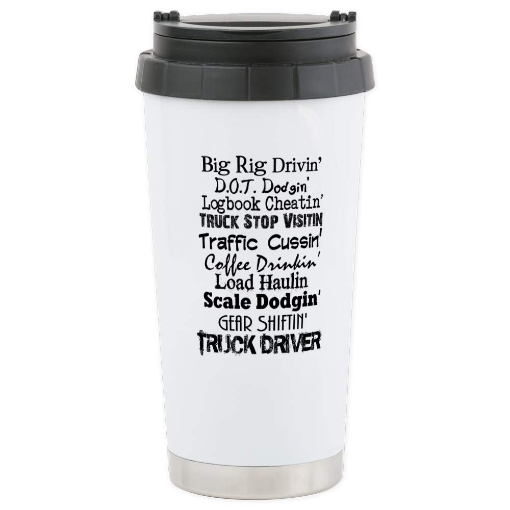 CafePress Big Rig Drivin' Stainless Steel Travel Mug Stainless Steel Travel Mug, Insulated 20 oz. Coffee Tumbler