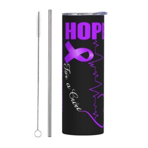 liichees hope for a cure sarcoidosis awareness stainless steel vacuum insulated tumbler 20oz coffee cups travel mug water cup with leak-proof flip lid metal straw cleaning brush