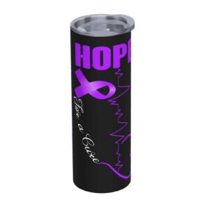 LIICHEES Hope For A Cure Sarcoidosis Awareness Stainless Steel Vacuum Insulated Tumbler 20oz Coffee Cups Travel Mug Water Cup with Leak-Proof Flip Lid Metal Straw Cleaning Brush