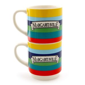 Enesco Margaritaville by Our Name is Mud Stacking Lyric Stoneware Coffee Mug Set, 12 oz, Multicolor