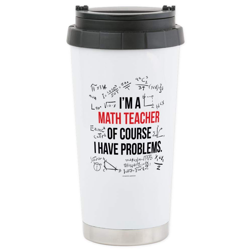 CafePress Math Teacher Problems Stainless Steel Travel Mug Stainless Steel Travel Mug, Insulated 20 oz. Coffee Tumbler