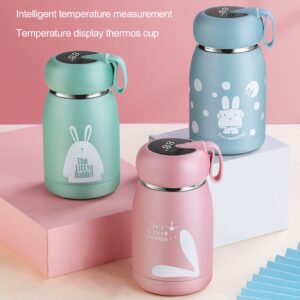 ZTGD Cute Insulated Water Bottle 320ml for Kid and Lady,Kawaii Thermos Cup with Led Display and Cute Pattern,Stainless Steel Coffee Vacuum Thermos Bottle Keep Drinks Hot or Cold for Travel School Off