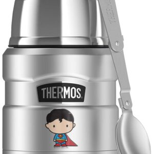 THERMOS Superman Cute Chibi, STAINLESS KING Stainless Steel Food Jar with Folding Spoon, Vacuum insulated & Double Wall, 16oz