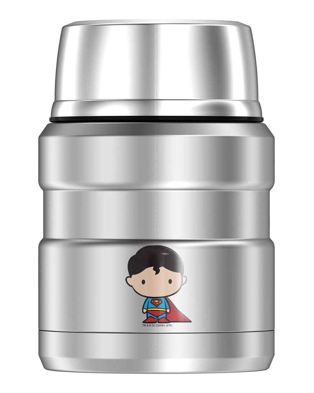 THERMOS Superman Cute Chibi, STAINLESS KING Stainless Steel Food Jar with Folding Spoon, Vacuum insulated & Double Wall, 16oz