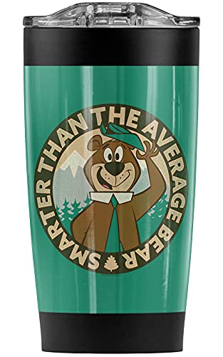 Logovision Yogi Bear Smarter Than Average Stainless Steel Tumbler 20 oz Coffee Travel Mug/Cup, Vacuum Insulated & Double Wall with Leakproof Sliding Lid | Great for Hot Drinks and Cold Beverages