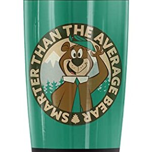 Logovision Yogi Bear Smarter Than Average Stainless Steel Tumbler 20 oz Coffee Travel Mug/Cup, Vacuum Insulated & Double Wall with Leakproof Sliding Lid | Great for Hot Drinks and Cold Beverages