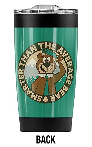 Logovision Yogi Bear Smarter Than Average Stainless Steel Tumbler 20 oz Coffee Travel Mug/Cup, Vacuum Insulated & Double Wall with Leakproof Sliding Lid | Great for Hot Drinks and Cold Beverages