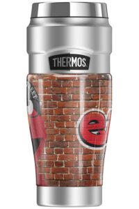 thermos sesame street urban elmo graffiti stainless king stainless steel travel tumbler, vacuum insulated & double wall, 16oz