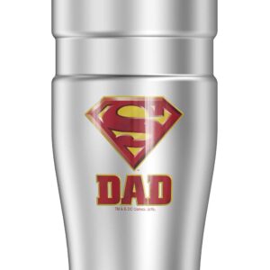 THERMOS Superman Super Dad Shield Logo STAINLESS KING Stainless Steel Travel Tumbler, Vacuum insulated & Double Wall, 16oz