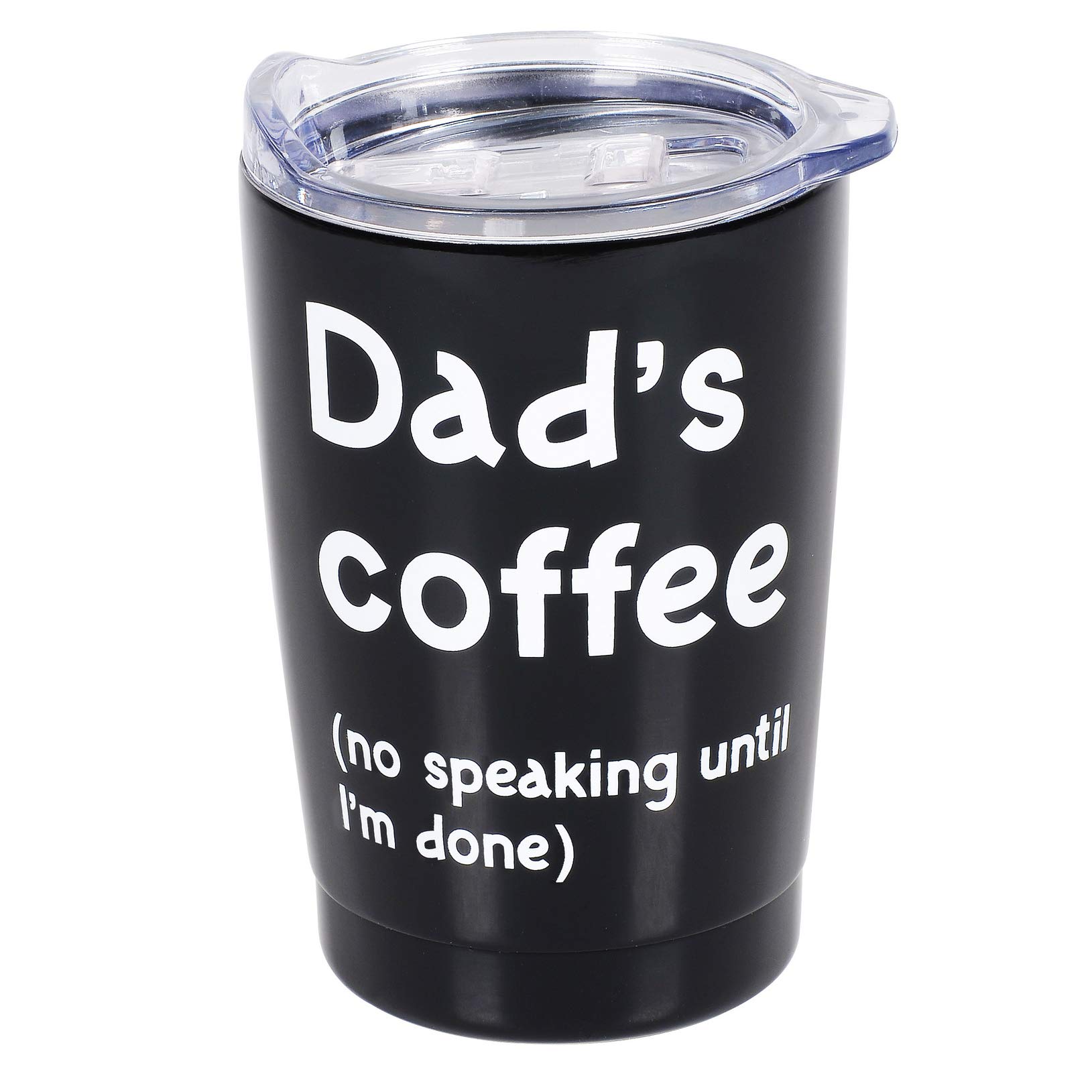 Enesco Our Name is Mud Parentheses Dad's Coffee Stainless Steel Tumbler, 12 Ounce, Black