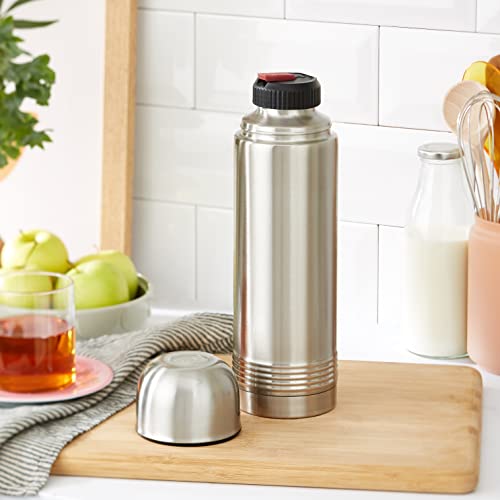 Emsa 1.0 L Vacuum Flask Senator 33.8oz. from Stainless Steel, 1,000 ml, Silver