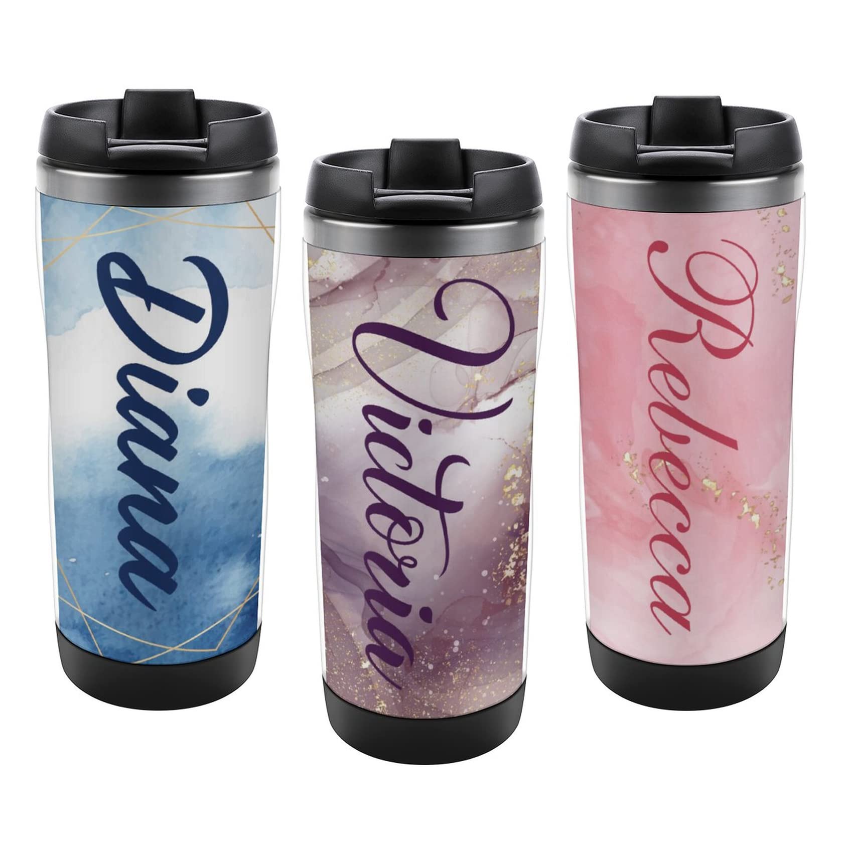 Custom Personalized Stainless Steel Water Bottle for Kids Adults - 12.8oz Travel Mug Cup Perfect for Gym Office School Camping - Teen Girl Gifts, Gifts for Girlfriend, Personalized Gifts for Women Men