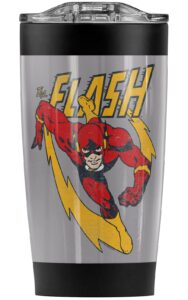 logovision the flash lightning trail stainless steel tumbler 20 oz coffee travel mug/cup, vacuum insulated & double wall with leakproof sliding lid | great for hot drinks and cold beverages