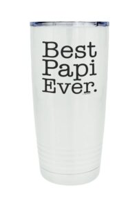 thiswear travel mug for best papi ever 20oz. stainless steel insulated travel mug with lid white