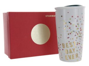 starbucks confetti " best day ever" double wall traveler, 12 fl oz (11051192)