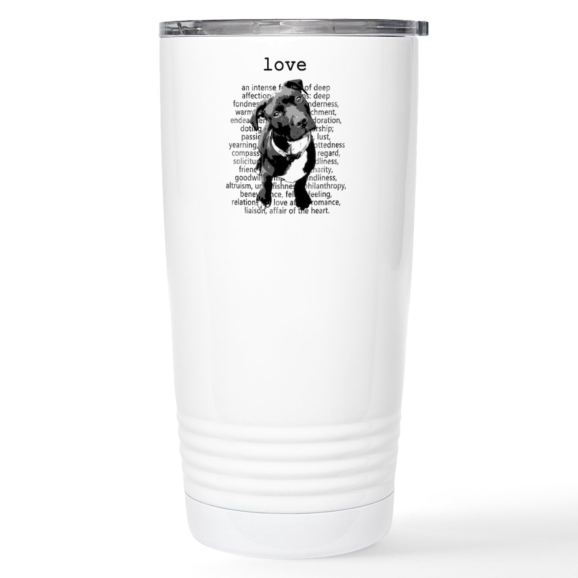 CafePress Pit Bull Love Travel Mug Stainless Steel Travel Mug, Insulated 20 oz. Coffee Tumbler