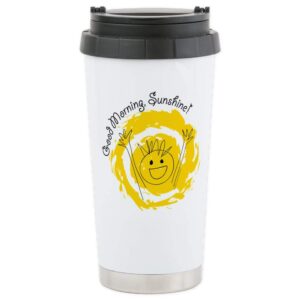 cafepress good morning sunshine! stainless steel travel mug stainless steel travel mug, insulated 20 oz. coffee tumbler