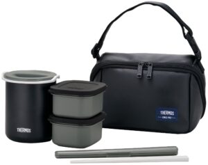 thermos heat insulation lunch box about 0.8 go matte black dbq-362 mtbk (japan import)