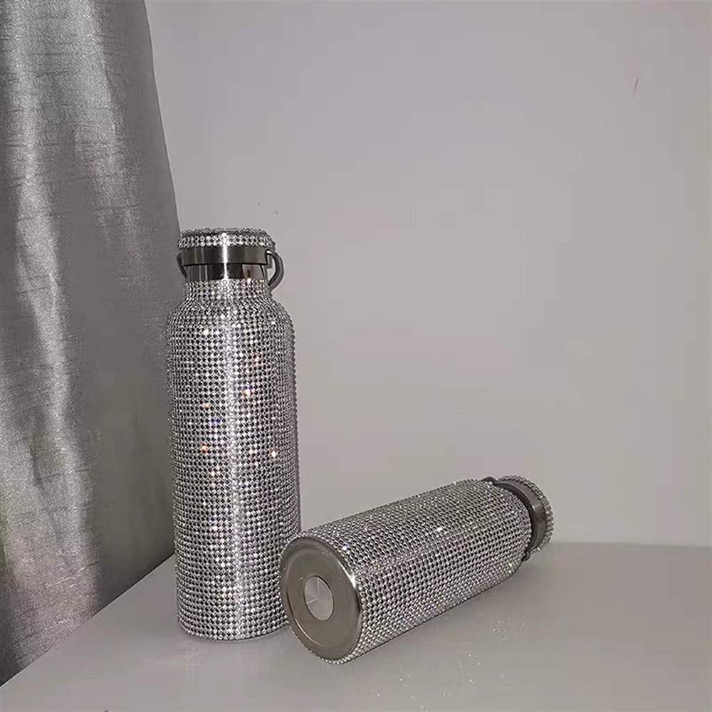 YJHY Diamond Thermos Bottle,Cup Water Bottle Sparkling High-end Insulated Bottle Bling Rhinestone Stainless Steel Thermal Bottle Diamond Thermo (350ml)