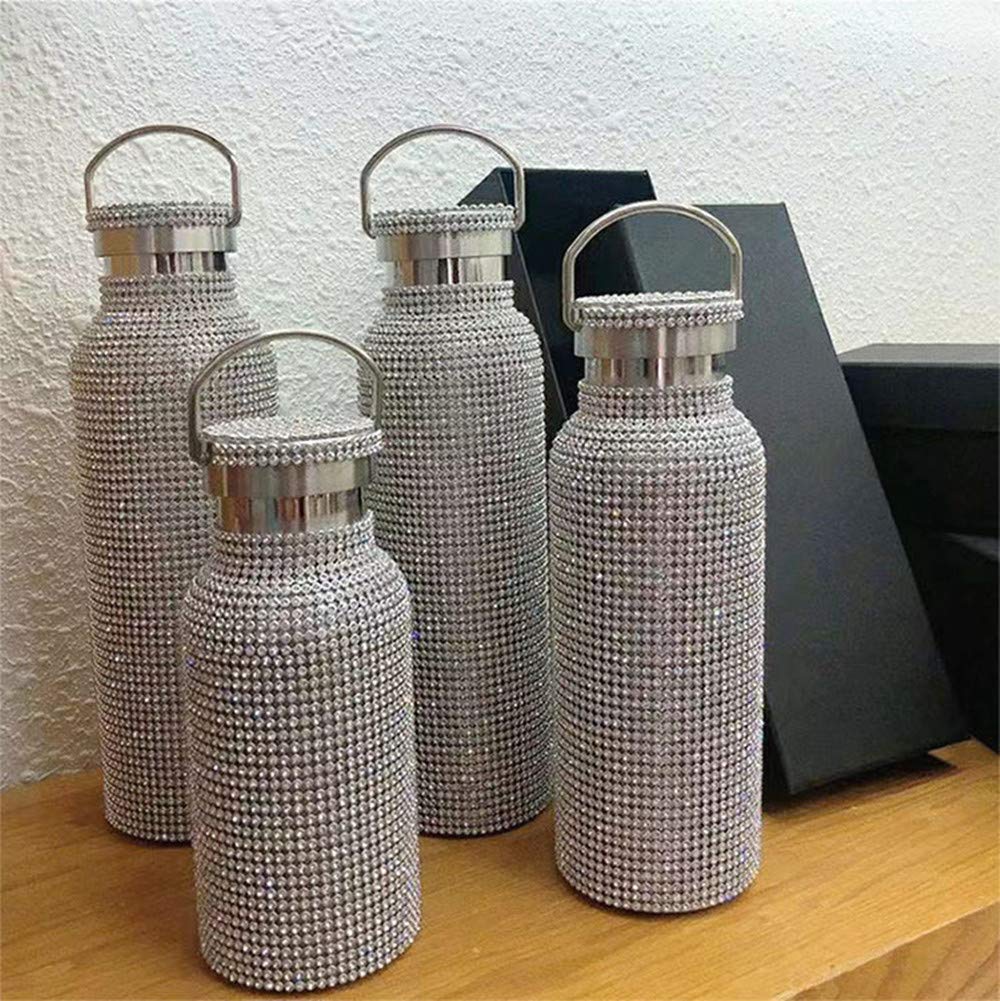 YJHY Diamond Thermos Bottle,Cup Water Bottle Sparkling High-end Insulated Bottle Bling Rhinestone Stainless Steel Thermal Bottle Diamond Thermo (350ml)