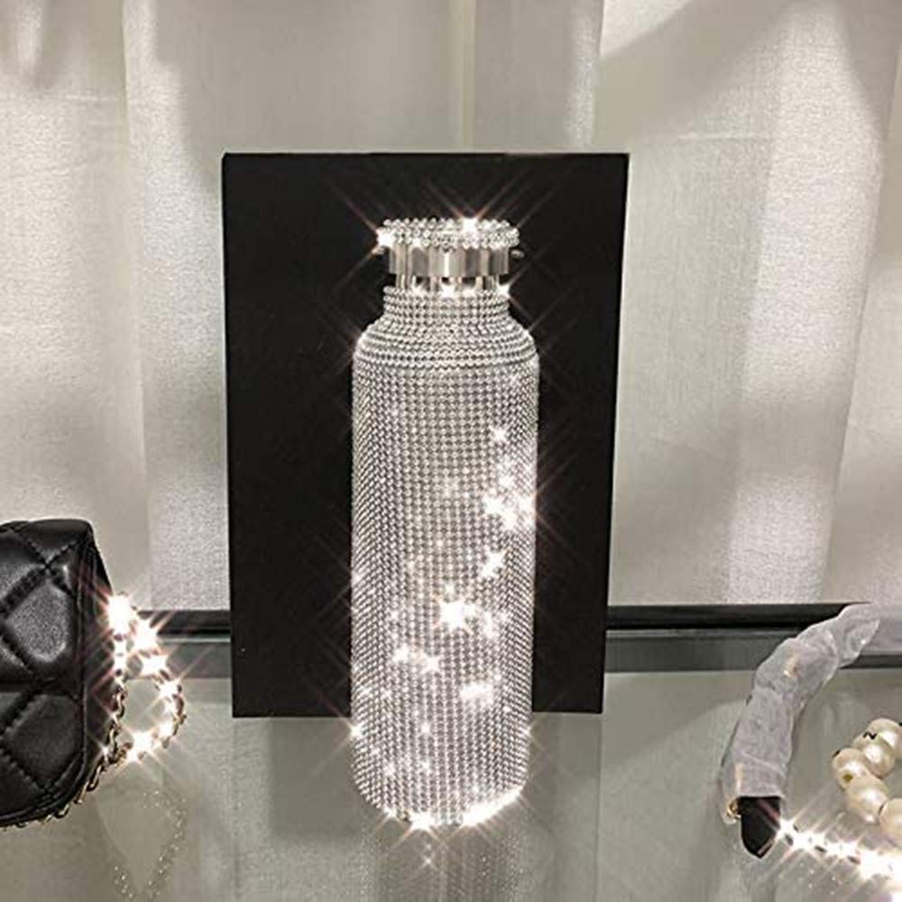 YJHY Diamond Thermos Bottle,Cup Water Bottle Sparkling High-end Insulated Bottle Bling Rhinestone Stainless Steel Thermal Bottle Diamond Thermo (350ml)