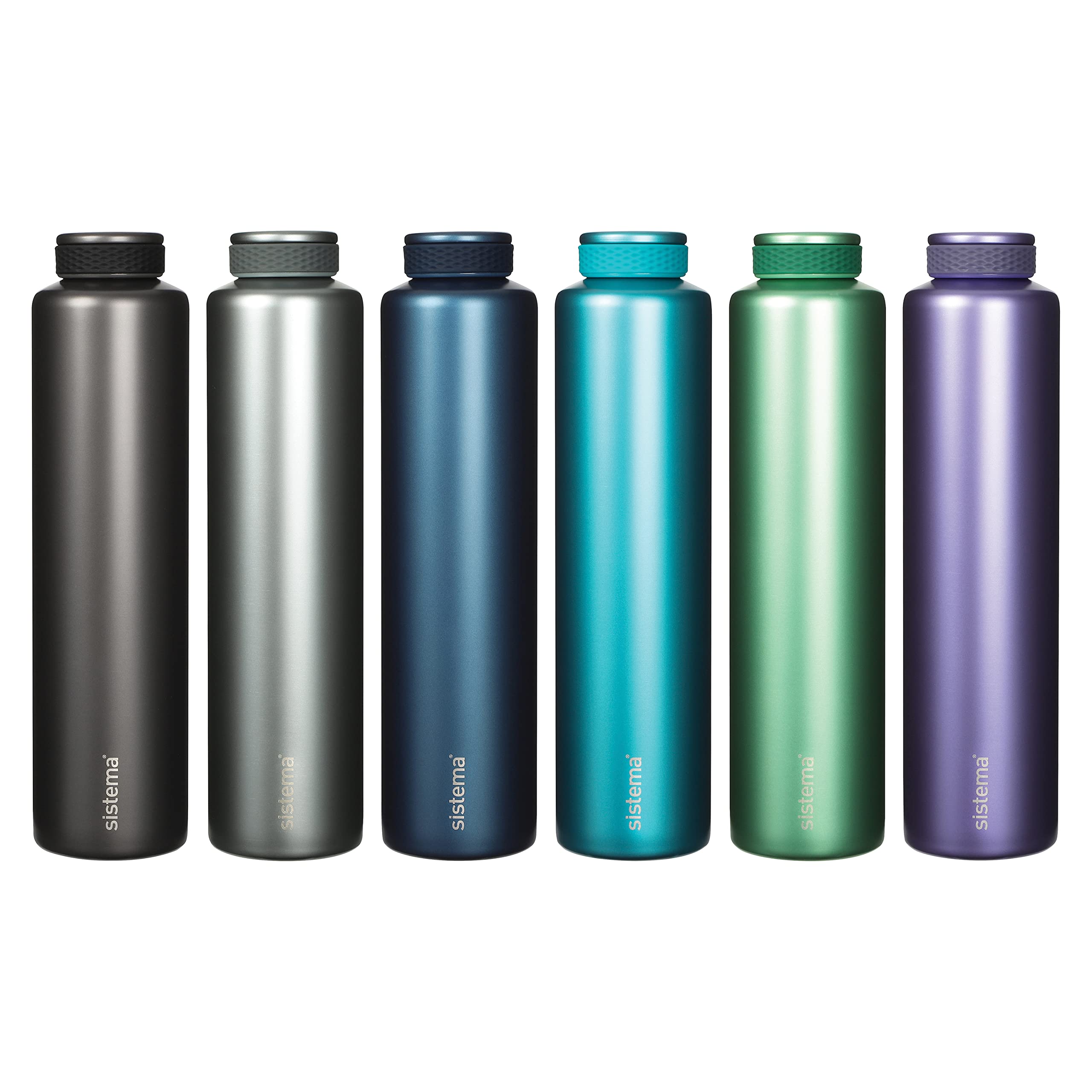 Sistema Hydrate Stainless Steel Water Bottle | 600 ml | BPA-Free | Double Wall Vacuum Insulated Metal Water Bottle | Keeps Liquid Hot & Cool | Assorted Colours