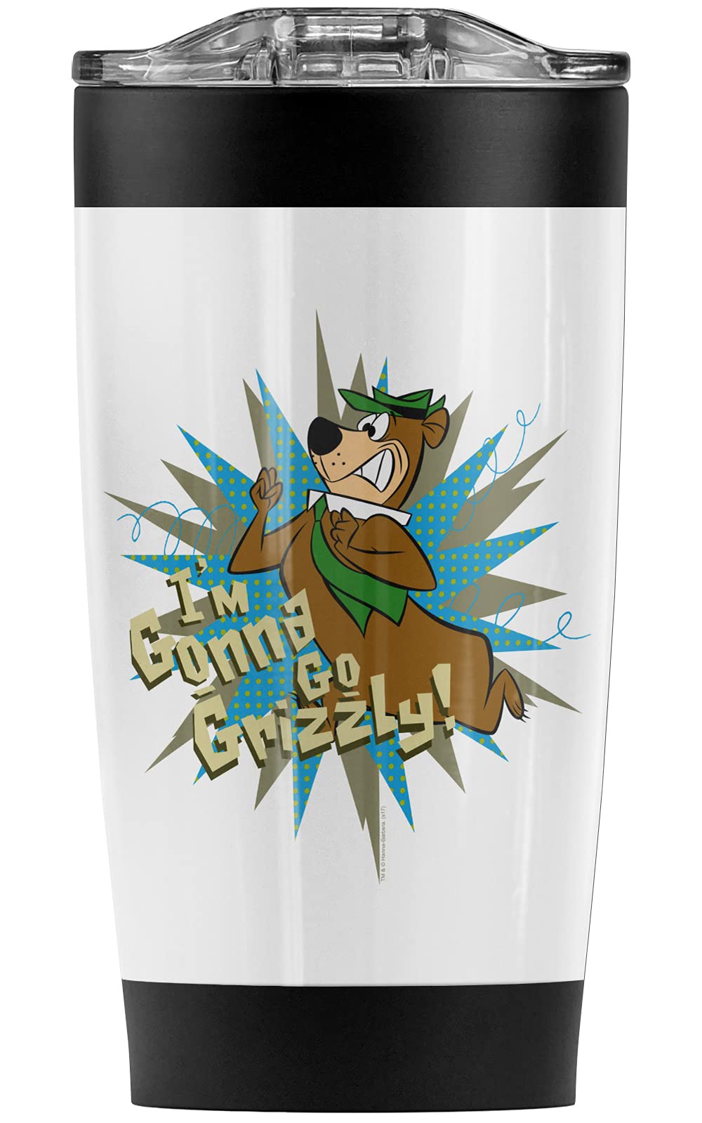 Logovision Yogi Bear Going Grizzly Stainless Steel Tumbler 20 oz Coffee Travel Mug/Cup, Vacuum Insulated & Double Wall with Leakproof Sliding Lid | Great for Hot Drinks and Cold Beverages