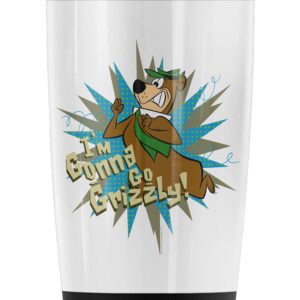 Logovision Yogi Bear Going Grizzly Stainless Steel Tumbler 20 oz Coffee Travel Mug/Cup, Vacuum Insulated & Double Wall with Leakproof Sliding Lid | Great for Hot Drinks and Cold Beverages