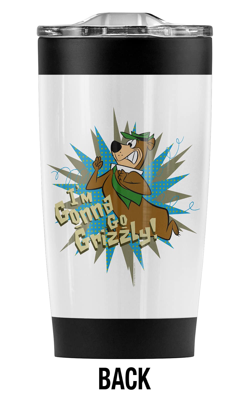 Logovision Yogi Bear Going Grizzly Stainless Steel Tumbler 20 oz Coffee Travel Mug/Cup, Vacuum Insulated & Double Wall with Leakproof Sliding Lid | Great for Hot Drinks and Cold Beverages