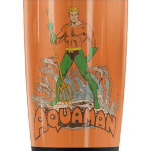 Logovision Aquaman Distressed Stainless Steel Tumbler 20 oz Coffee Travel Mug/Cup, Vacuum Insulated & Double Wall with Leakproof Sliding Lid | Great for Hot Drinks and Cold Beverages