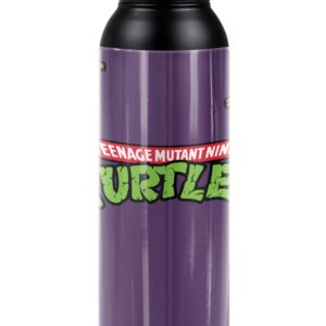 Teenage Mutant Ninja Turtles TMNT OFFICIAL Donnie And Logo 24 oz Insulated Canteen Water Bottle, Leak Resistant, Vacuum Insulated Stainless Steel with Loop Cap